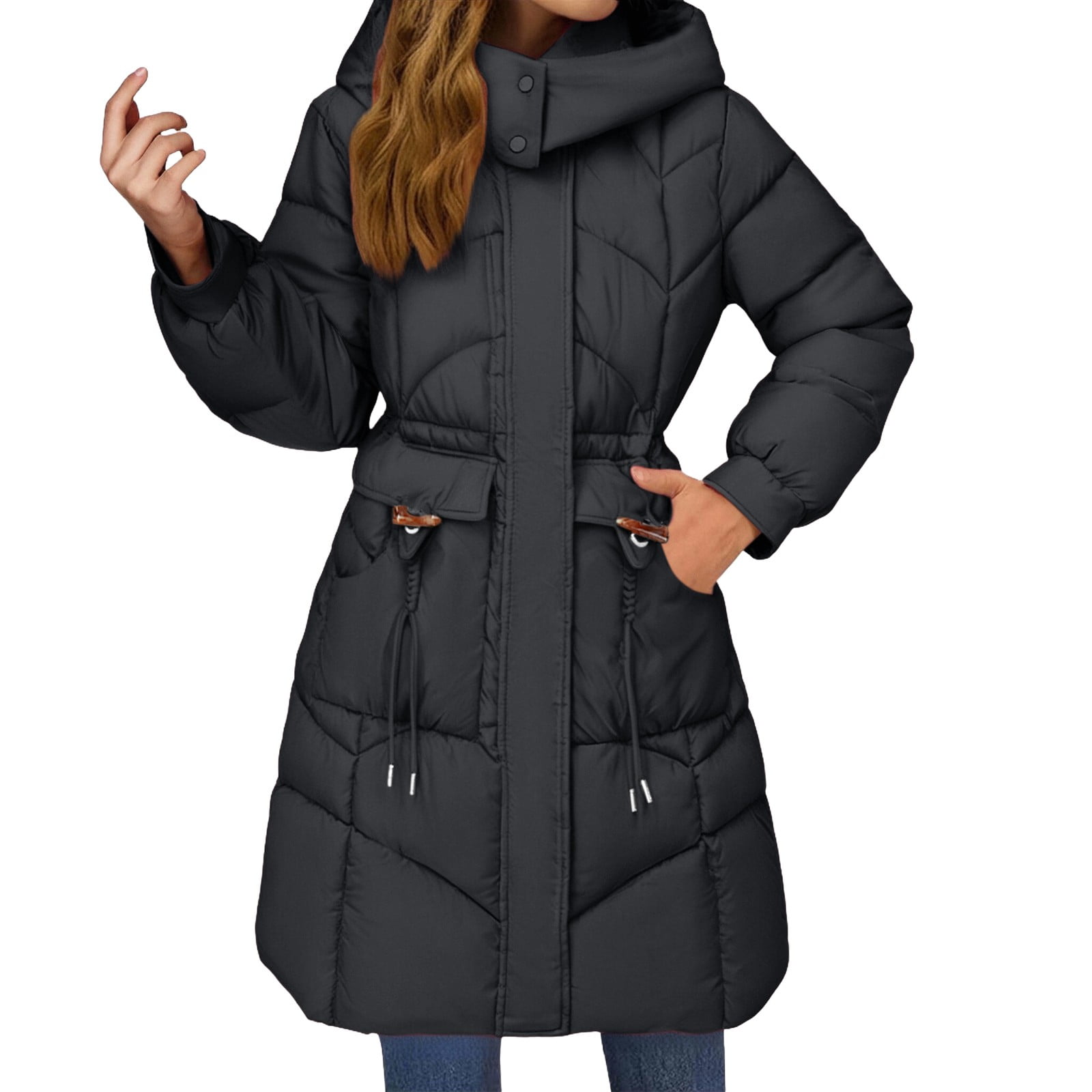 Click here for Manxivoo Womens Casual Longline Padded Coat Mid Wa... prices