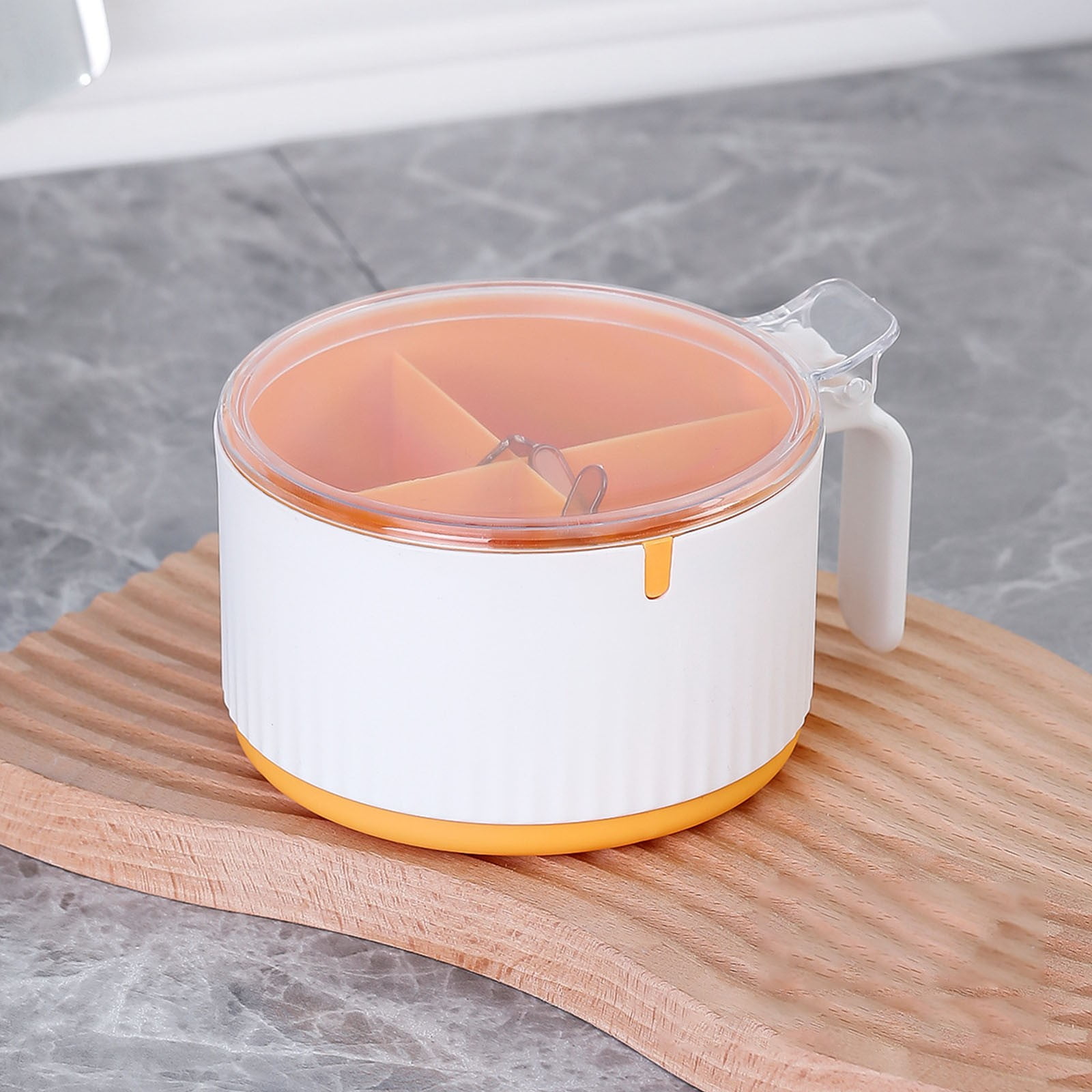 Spice Pots Four Compartment Condiment Multi-Grids Spice Jar Round ...