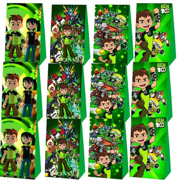 16 PCS For Ben 10 Theme Party Bags, Candy Gift Bags,With Handles Favor ...