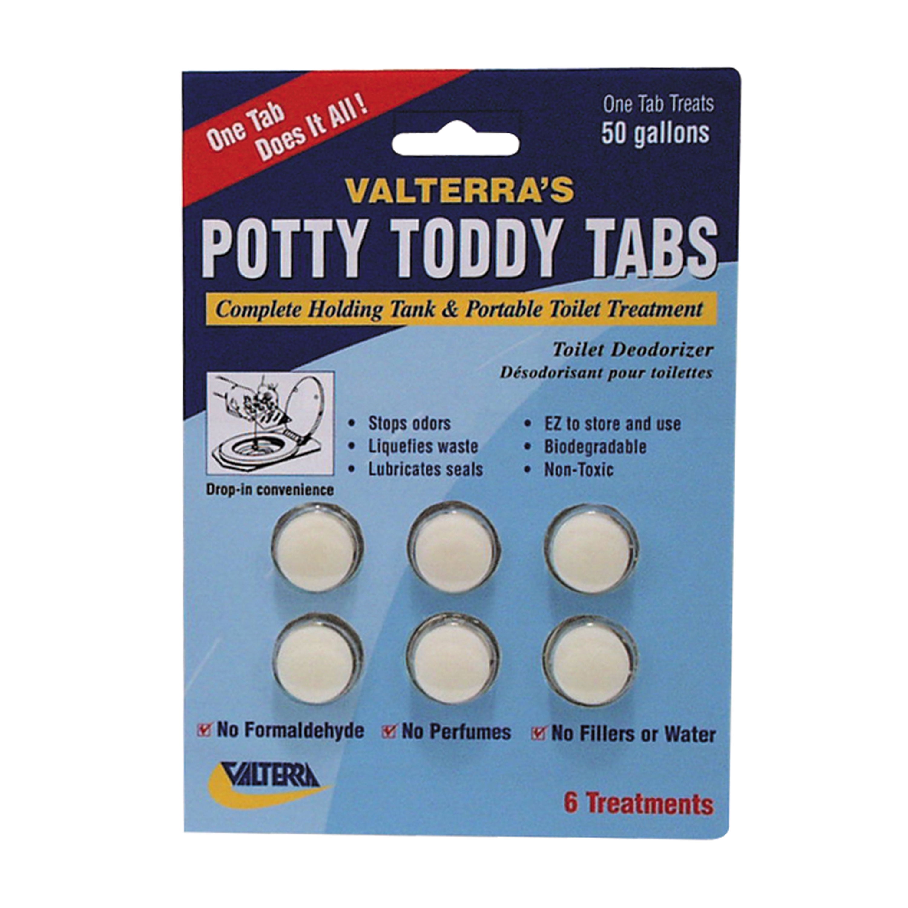 Valterra Q5000VP Potty Toddy Tabs - 6/Card - Walmart.com - Walmart.com