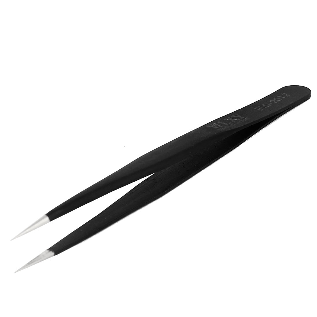 Black Pointy Polished Tip Straight Tweezers Manual Hand Tool 122mm Long ...