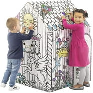 Piku Cardboard Playhouse for Kids to Color - Walmart.com