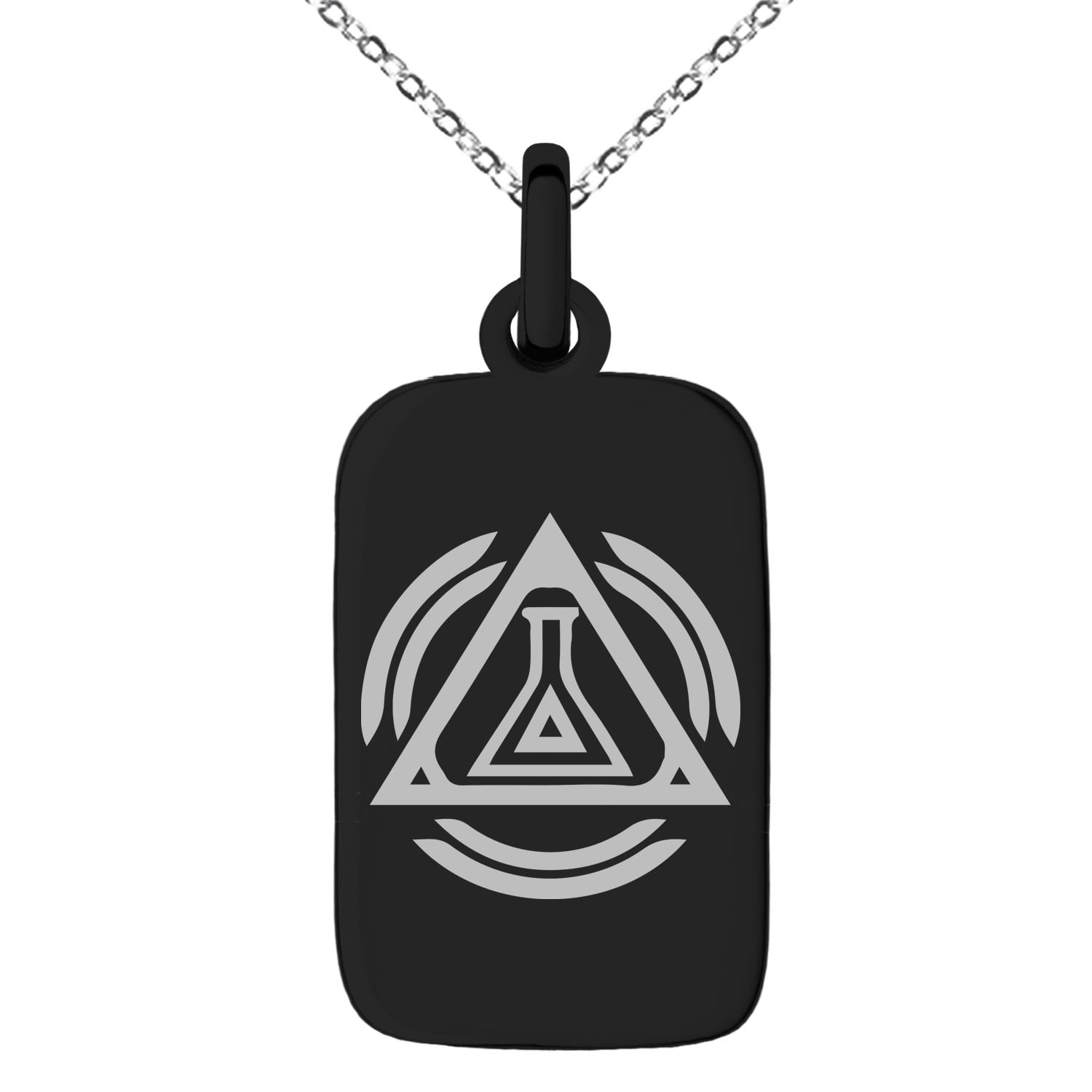 Stainless Steel Alchemy Magic Rune Engraved Small Rectangle Dog Tag ...