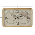 DecMode 31" x 20" Brown Glass World Map Wall Clock - Walmart.com