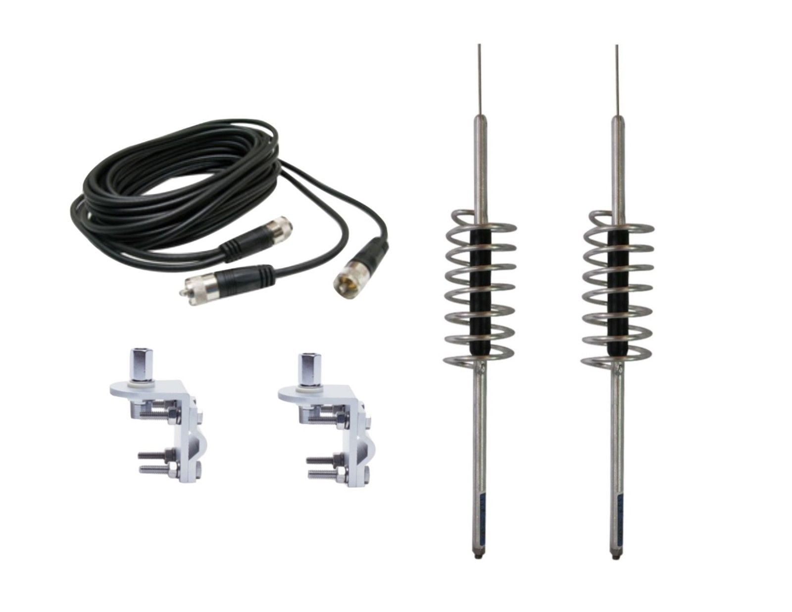 lot of 2 MR COILY EXCALIBUR CB HAM RADIO ANTENNAS, 12' DUAL COAX ...