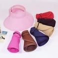 InfoMine Sun Visors Women Folding Hat Wide Brim Straw Beach Outdoor UV ...