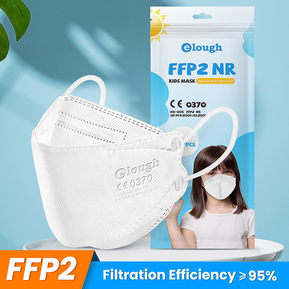 Máscara infantil desechable FFP2, 50 piezas, 4 capas de protección, máscaras faciales blancas ...