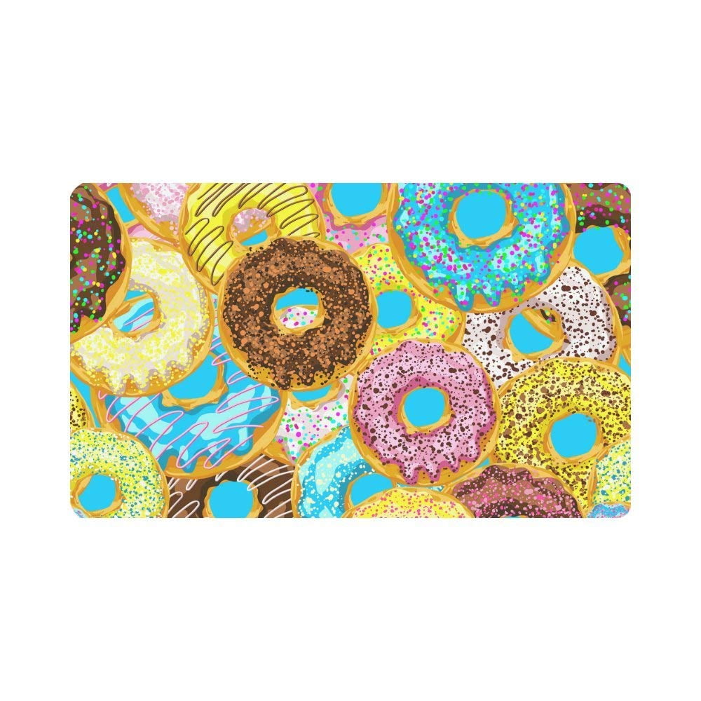 MKHERT Funny Colorful Donuts Cute Dessert Doormat Rug Home Decor Floor ...