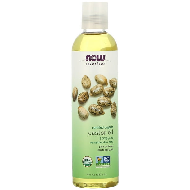 Now Foods Solutions, Certified Organic Castor Oil, 8 fl oz (237 ml ...