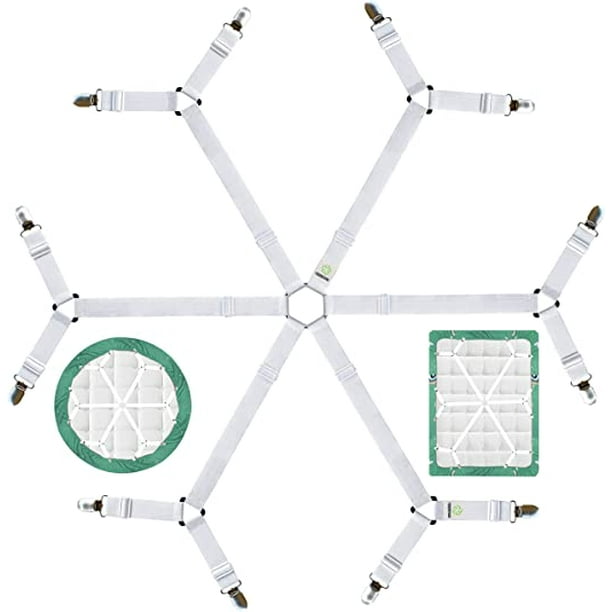 ShenMo Non-Slip Hexagonal Sheet Strap (White), Premium Fitted Sheet ...