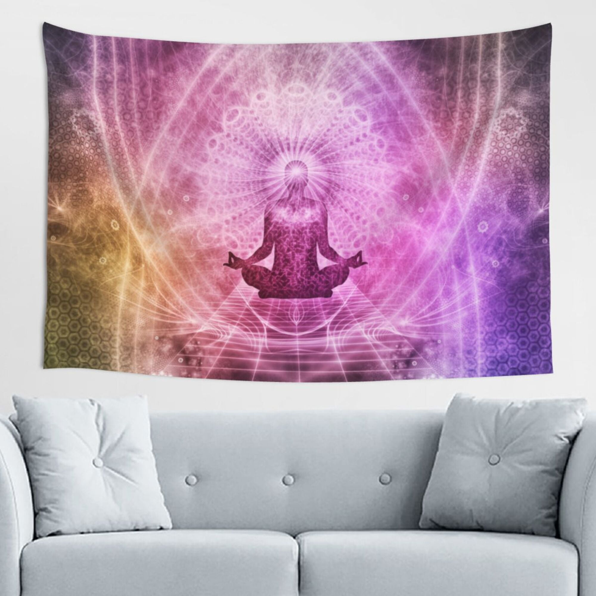 DouZhe Zen Meditation Chakra Mandala Tapestry Wall Hanging Tapestries ...
