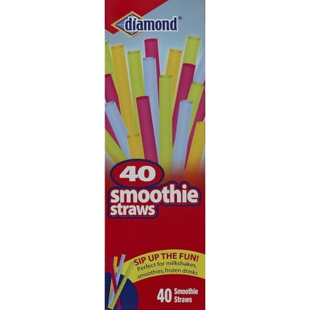 Diamond Smoothie Straws, Assorted Colors, 40 Ct - Walmart.com - Walmart.com