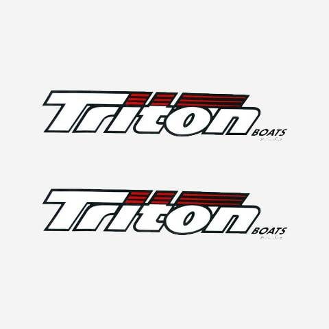 Triton 1896842 31 Inch Red / White / Black Boat Decals Pair - Walmart.com