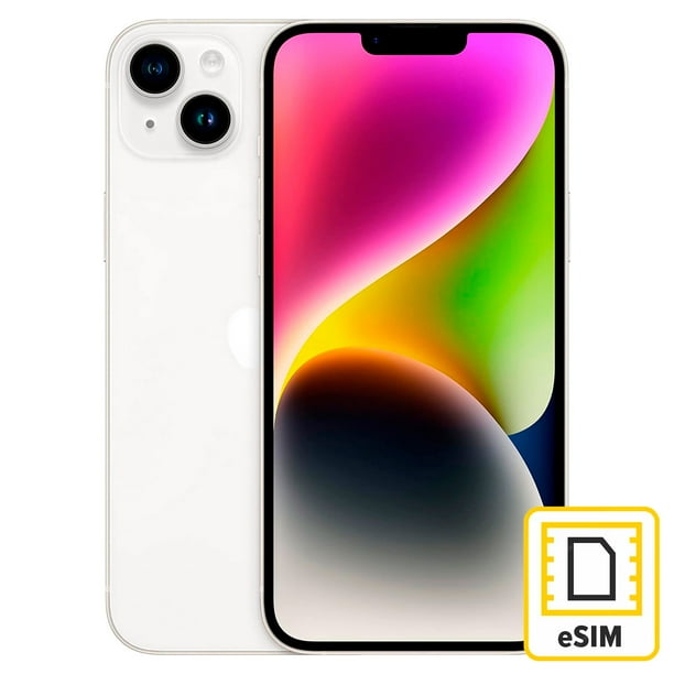 Apple iPhone 14 256 GB Blanco eSIM Reacondicionado Grado A | Walmart en línea