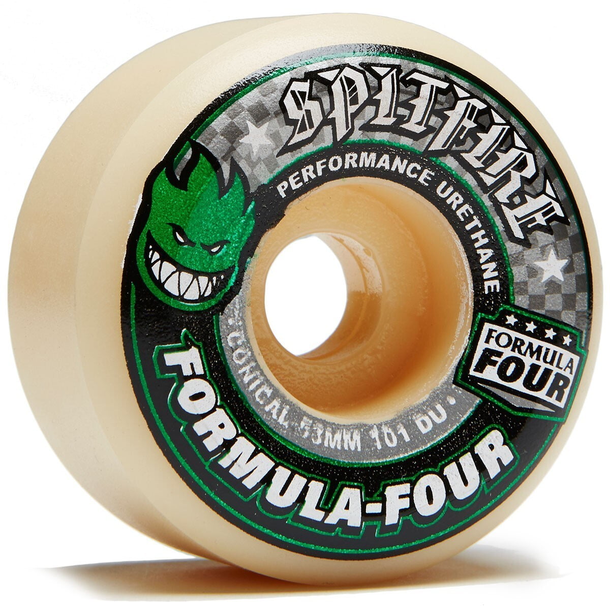 Spitfire F4 Conical Wheels Set Green Print 56mm/101d - Walmart.com