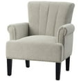 Upholstered Armchair,Rivet Tufted Accent Chair with Rolled Arms and ...