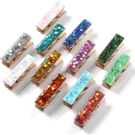 Refrigerator Magnet Clips 12pcs ,Decorative Magnetic Clips Made of Wood ...