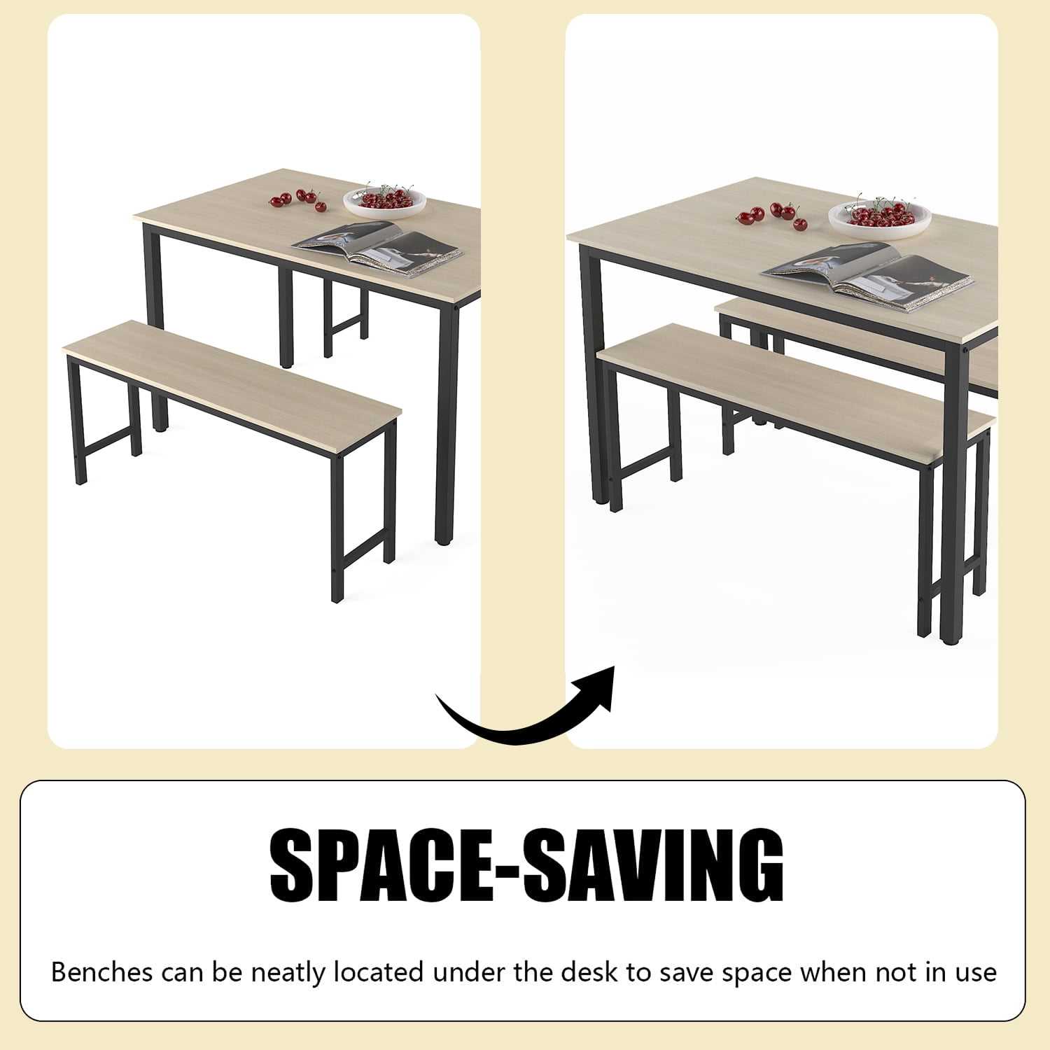 3 Piece Dining Table Set, Modern Style Wood Table Nepal | Ubuy
