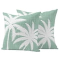 Green Palm Tree Outdoor Waterproof Throw Pillow Covers Set of 2, 26"x26 ...