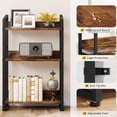 3-Tier Industrial Wood Bookcase with Edge Protection Metal Frame ...