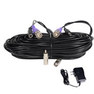 VideoSecu 50ft Video Power Extension Cable Wire Cord and 12V DC 500mA ...