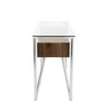 Hover Contemporary Console Table with Brushed Stainless Steel Frame ...