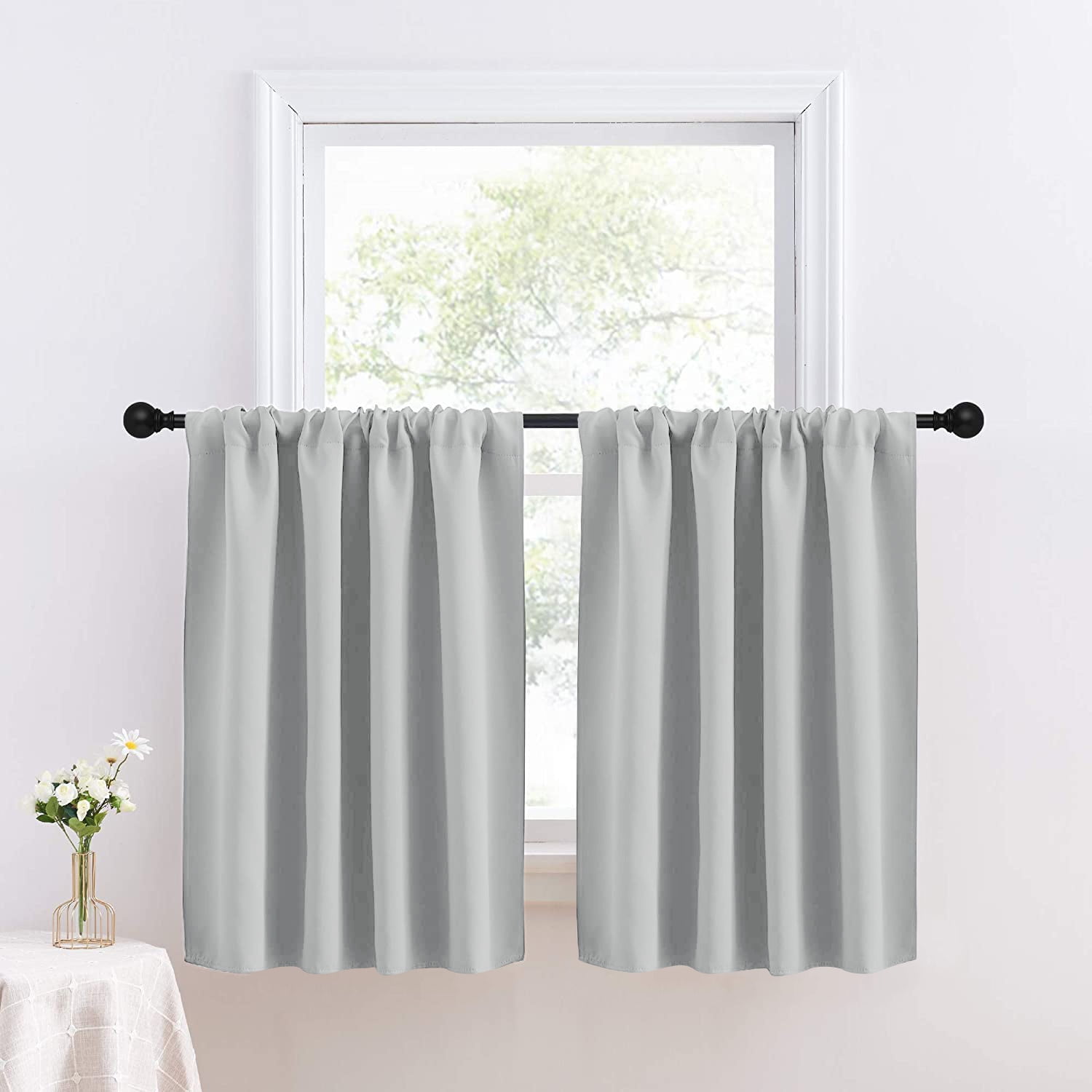 Lapalife Blackout Kitchen Curtains Tier Curtains Rod Pocket Half Window ...
