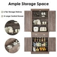 Homfa 72.4'' Tall Kitchen Pantry with 4 Doors, Large Drawer Storage ...