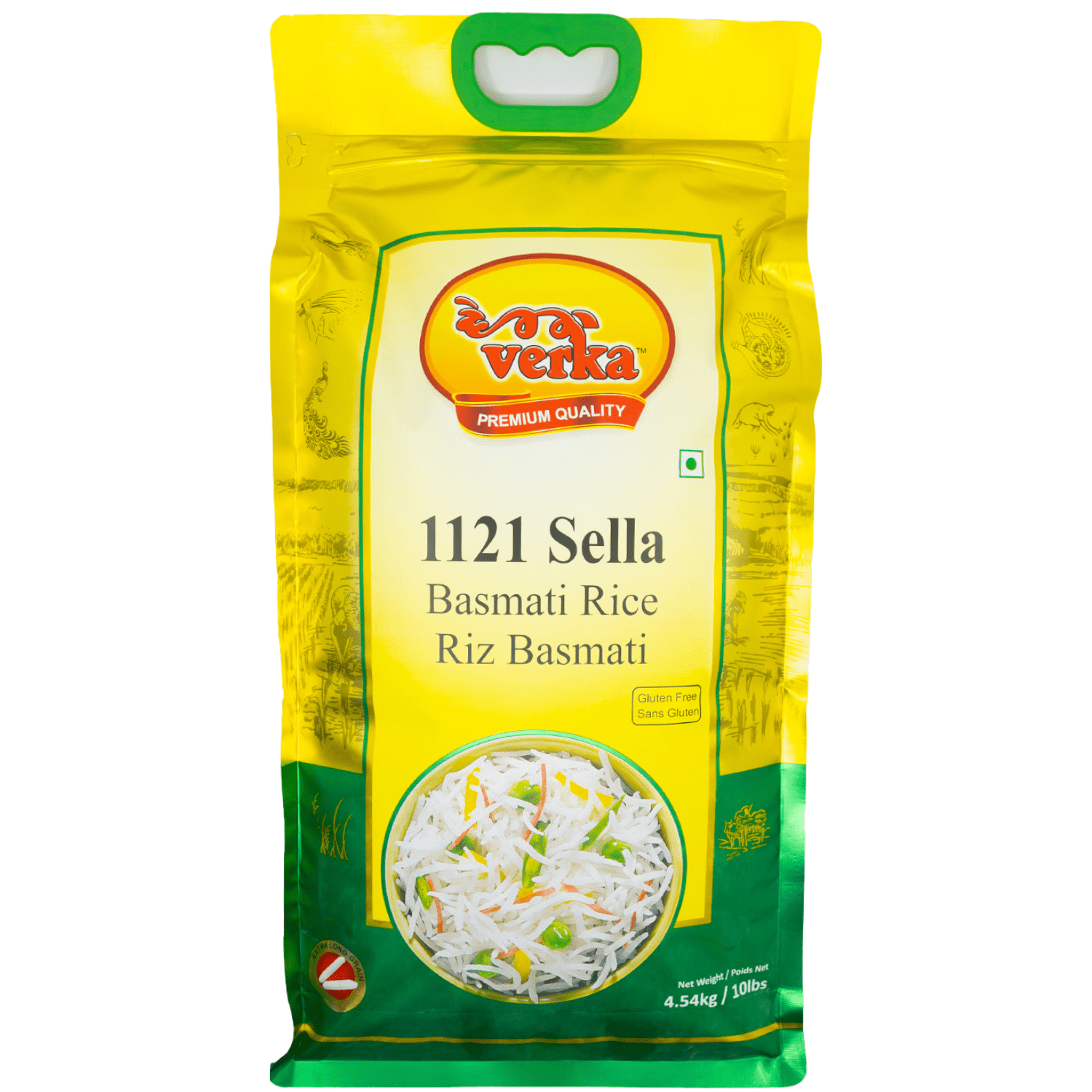 Verka 1121 Sella Basmati Rice, 10lbs, Extra Long-grain and Gulten Free ...