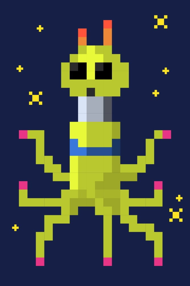 Pixel Alien, 8 Bit (12x18 Wall Art Poster, Room Decor) - Walmart.com