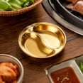 Sauce Dish, Round Divided Stainless Steel Dipping Bowl Thickened Korean ...