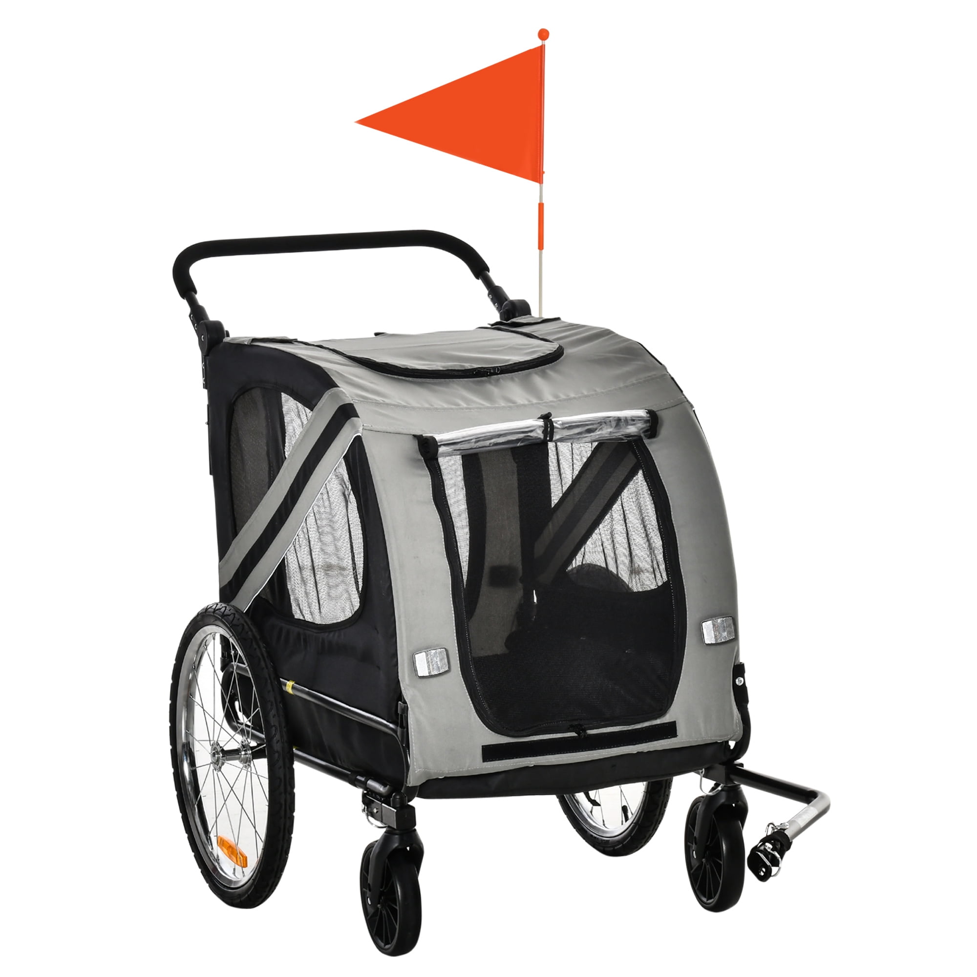 Aosom Dog Bike Trailer, 2-in-1 Dog Wagon Pet Stroller for Travel with ...