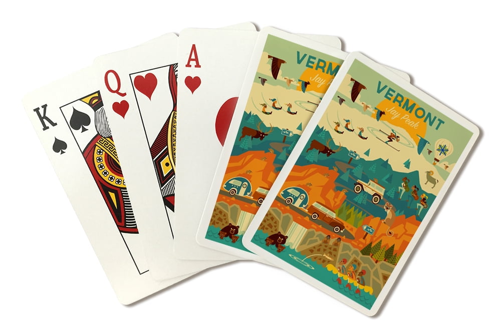 Jay Peak, Vermont, Geometric, Lantern Press, Premium Playing Cards, 52 ...