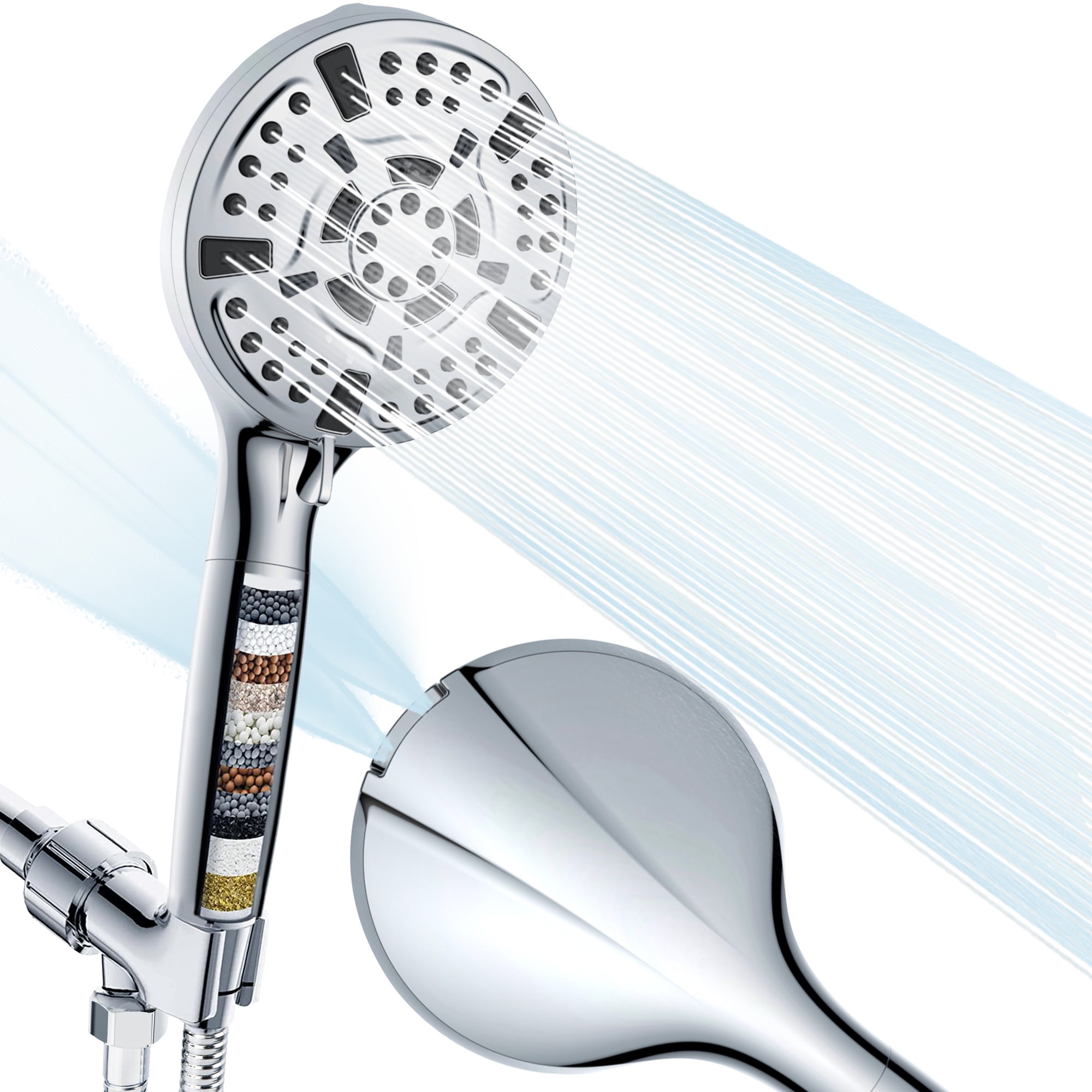 10 Sprays modes Filters Shower Head High Pressure Shower Head with ...