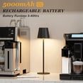 Cordless Table Lamp Rechargeable Black - KK 2 Pack 5000mAH Battery ...