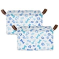 Blue Paws Bones Collapsible Storage Bin Open Home Shelf Basket Water ...