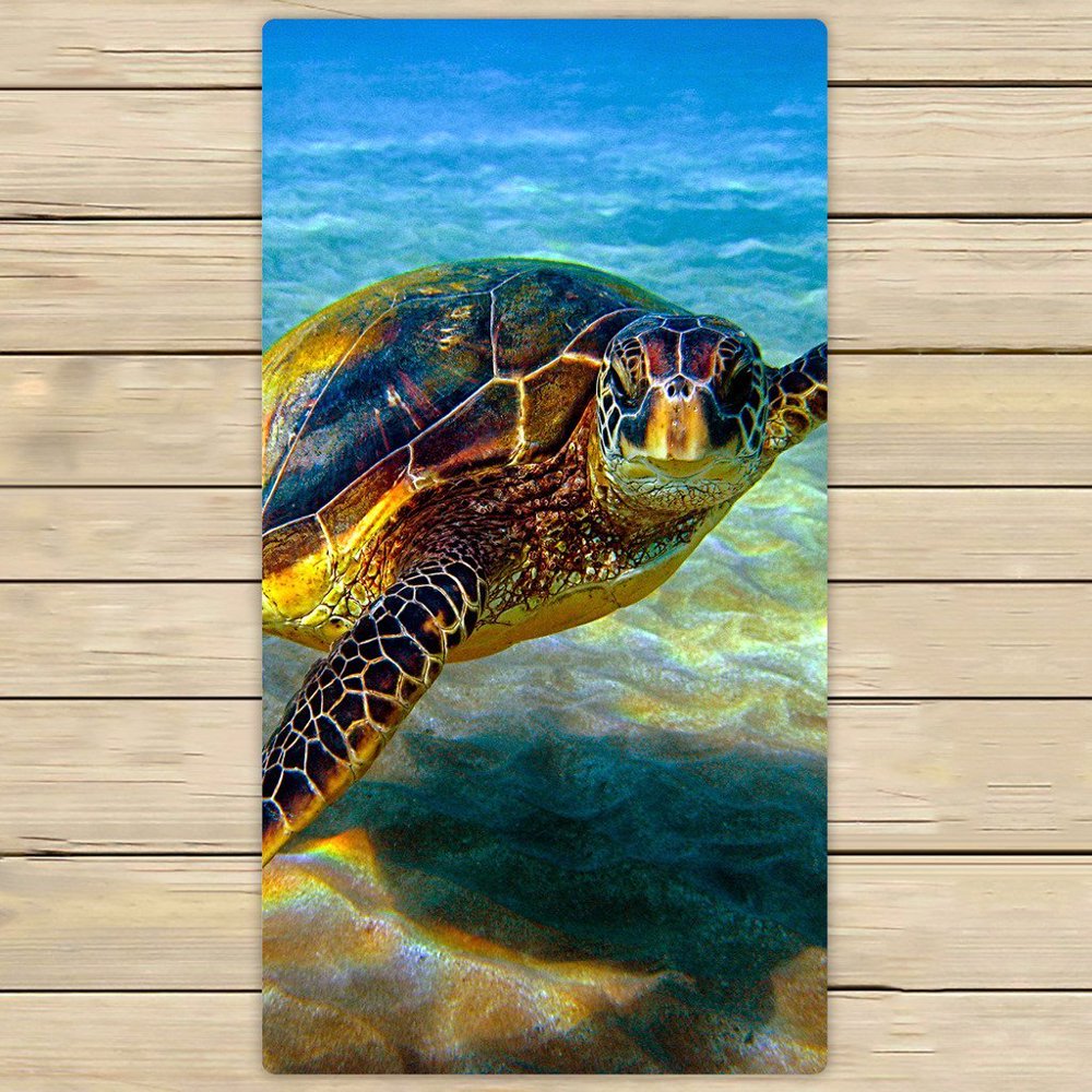 GCKG Big Sea Turtle Beach Towel Shower Towel Wrap For Home and Travel ...