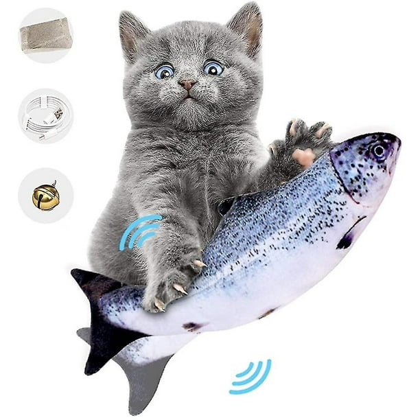 Electric Moving Cat Kicker Fish Toy, Realistic Flopping Fish, Wiggle ...