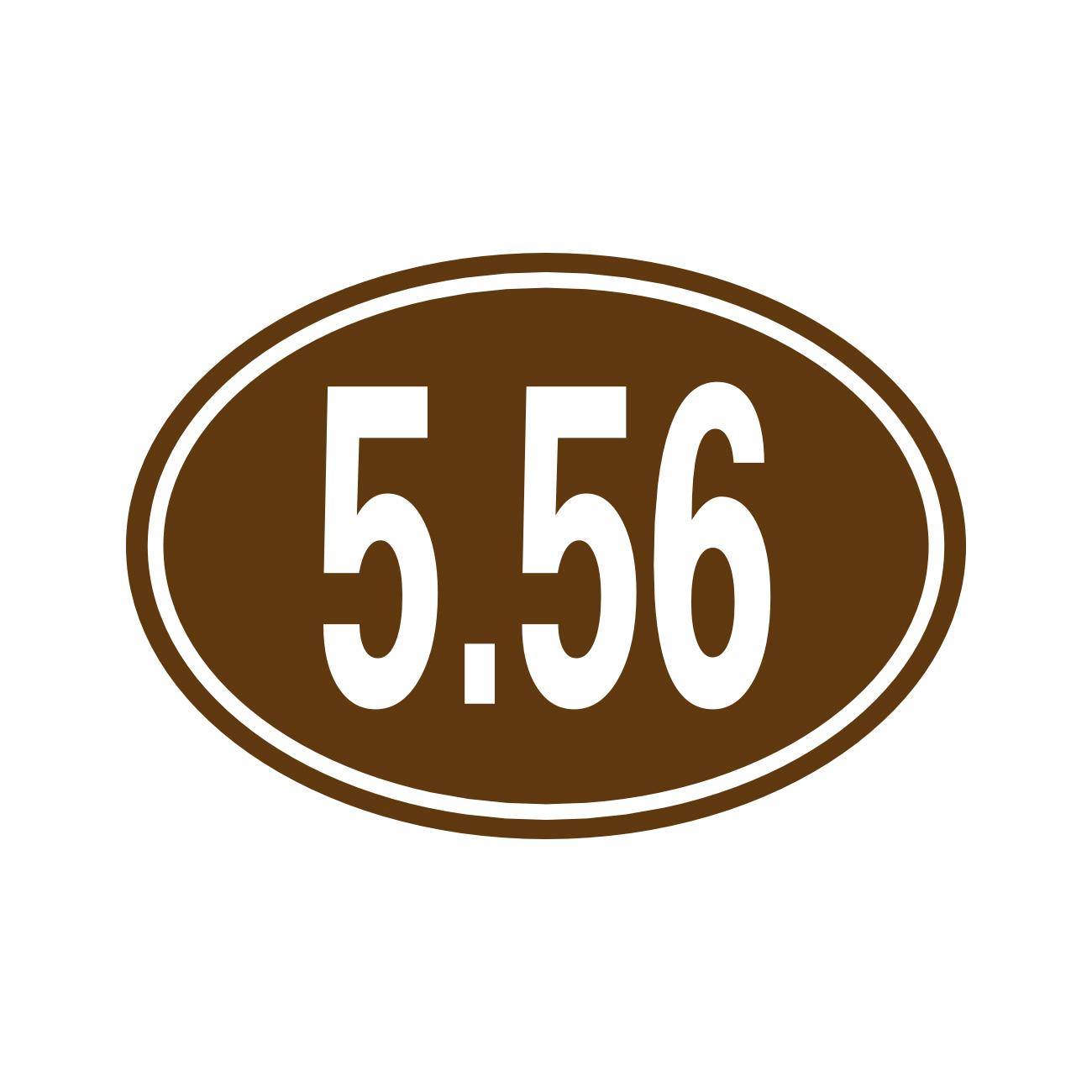 Oval 5.56 Sticker Decal Die Cut - Self Adhesive Vinyl - Weatherproof ...