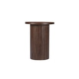 Round Solid Wood End Table Brown Pedestal Side Table Living Room ...