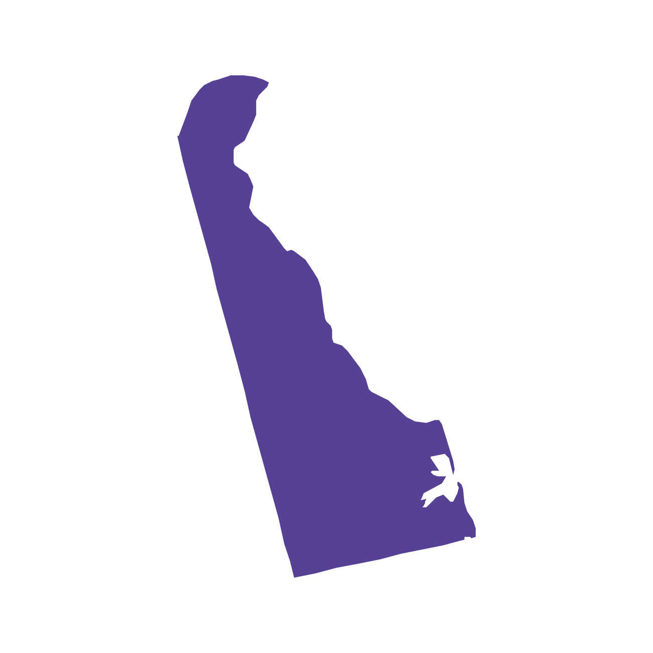 Delaware Shaped Sticker Decal Die Cut - Self Adhesive Vinyl ...