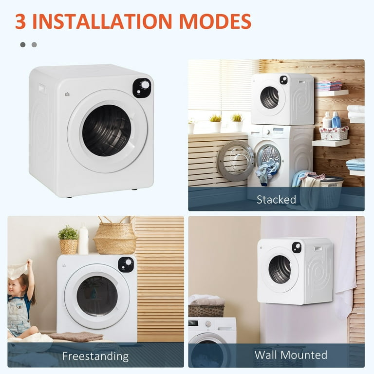 HOMCOM Compact Laundry Dryer Machine, 1300W, Electric , 40% OFF