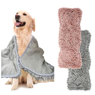 PAWPUP Dog Towel Super Absorbent - Pack of 2 - Quick Drying Super Soft ...