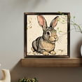8x8 Inch Framed Wood Wall Art, Vintage Style Sketch of a Small Rabbit ...