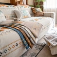 1pc Chenille Bohemian Sofa Slipcover, Luxury Easy Boho Style Sofa Couch ...
