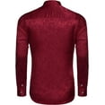 Coofandy Mens Silk Satin Dress Shirts Jacquard Long Sleeve Floral