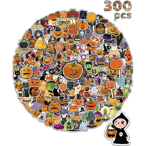 300 Pcs Halloween Stickers for Kids, Halloween Holiday Sticekrs Bulk ...