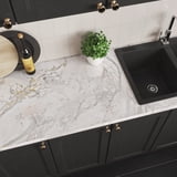VEELIKE 15.7"x118" Cream Gold Marble Peel and Stick Countertop Self ...