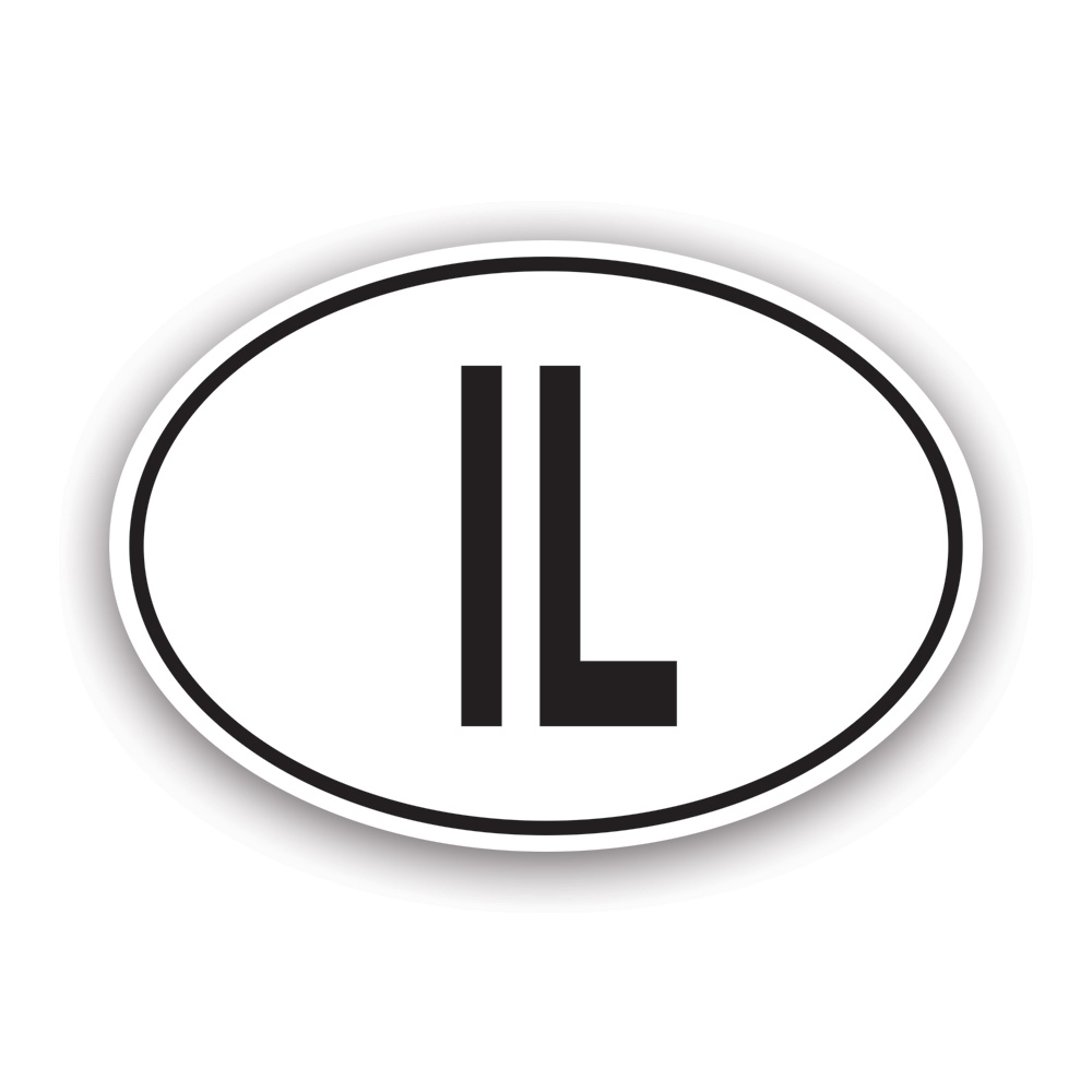 IL Israel Country Code Oval Sticker Decal - Self Adhesive Vinyl ...
