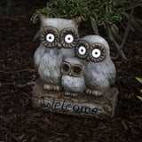 Alpine Corporation 16" Solar Owl Welcome Outdoor Statue - Walmart.com